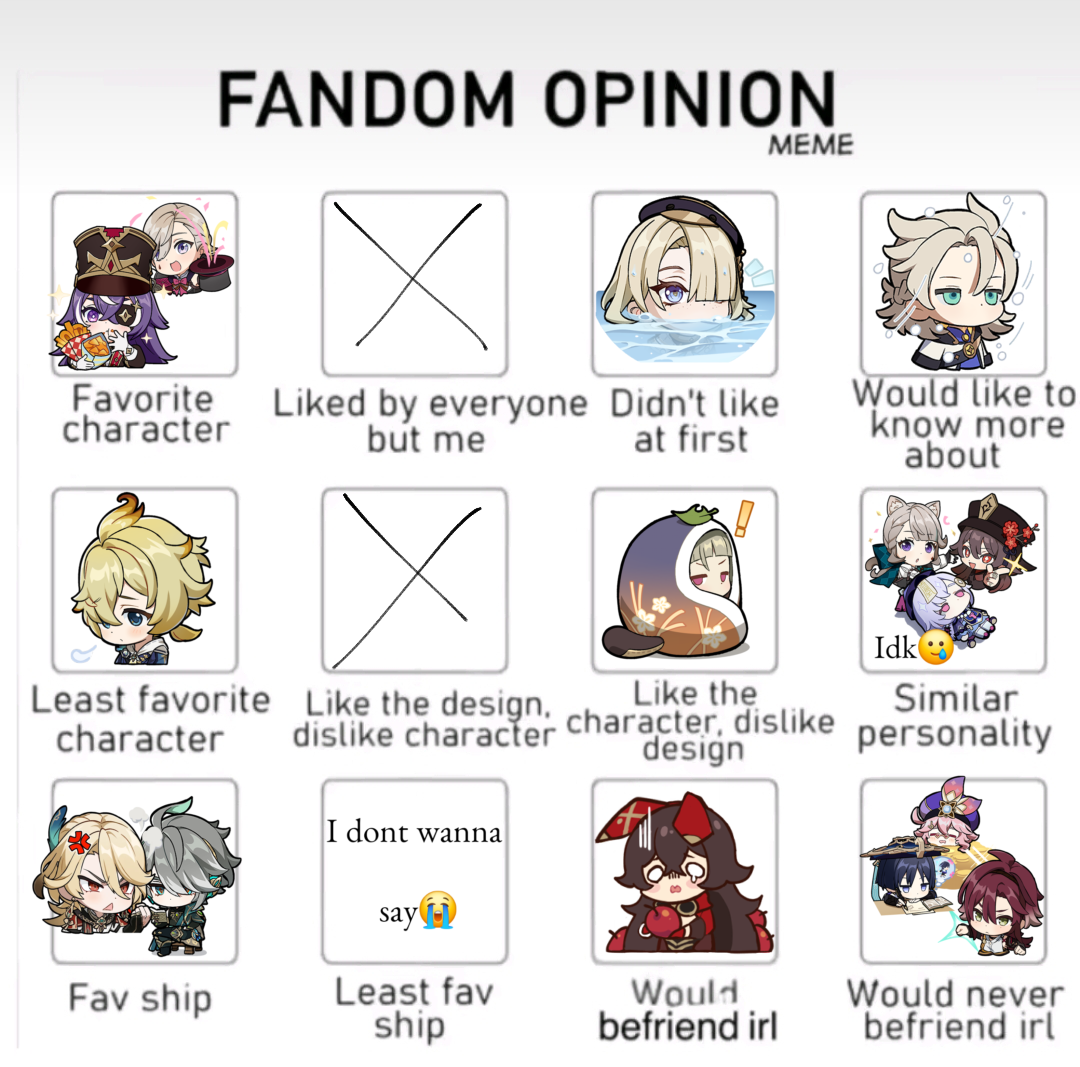Fandom opinion meme thing Genshin Impact | HoYoLAB