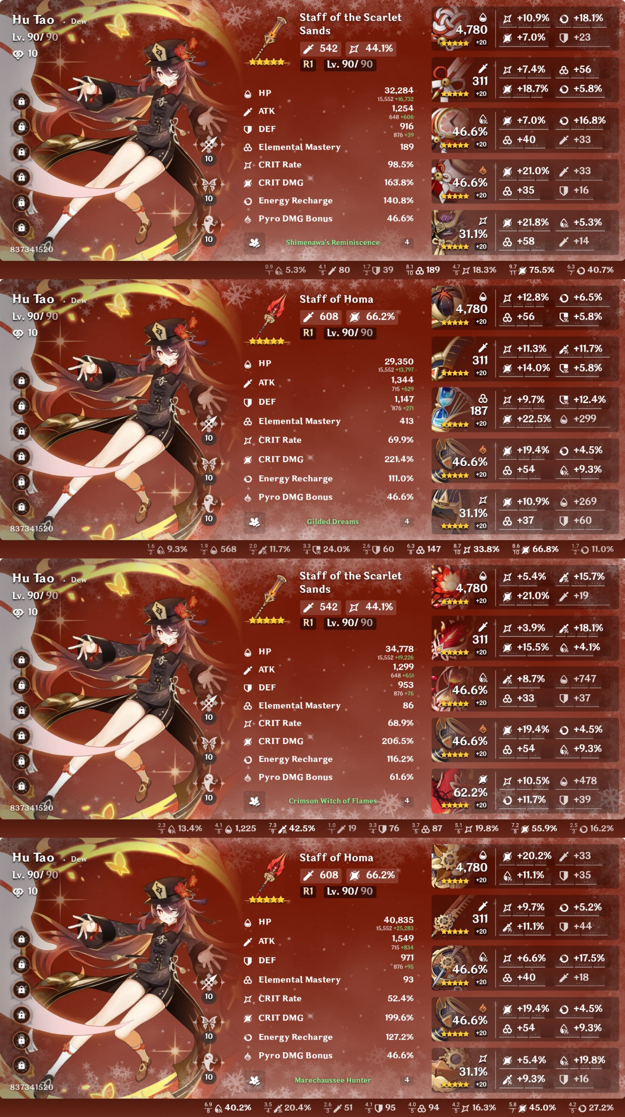 4 different builds for the same character Genshin Impact | HoYoLAB