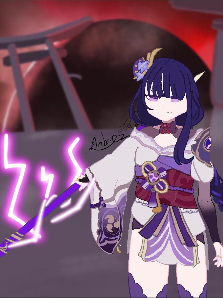 Mon dessin pour le concours de Fanart de Raiden Genshin Impact | HoYoLAB