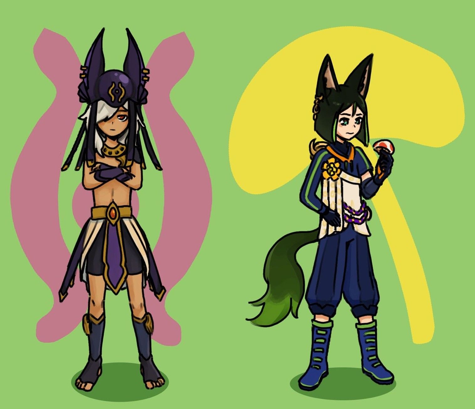 🏜 [Drawing Cyno and Tighnari from memory!] 🍄 Genshin Impact | HoYoLAB