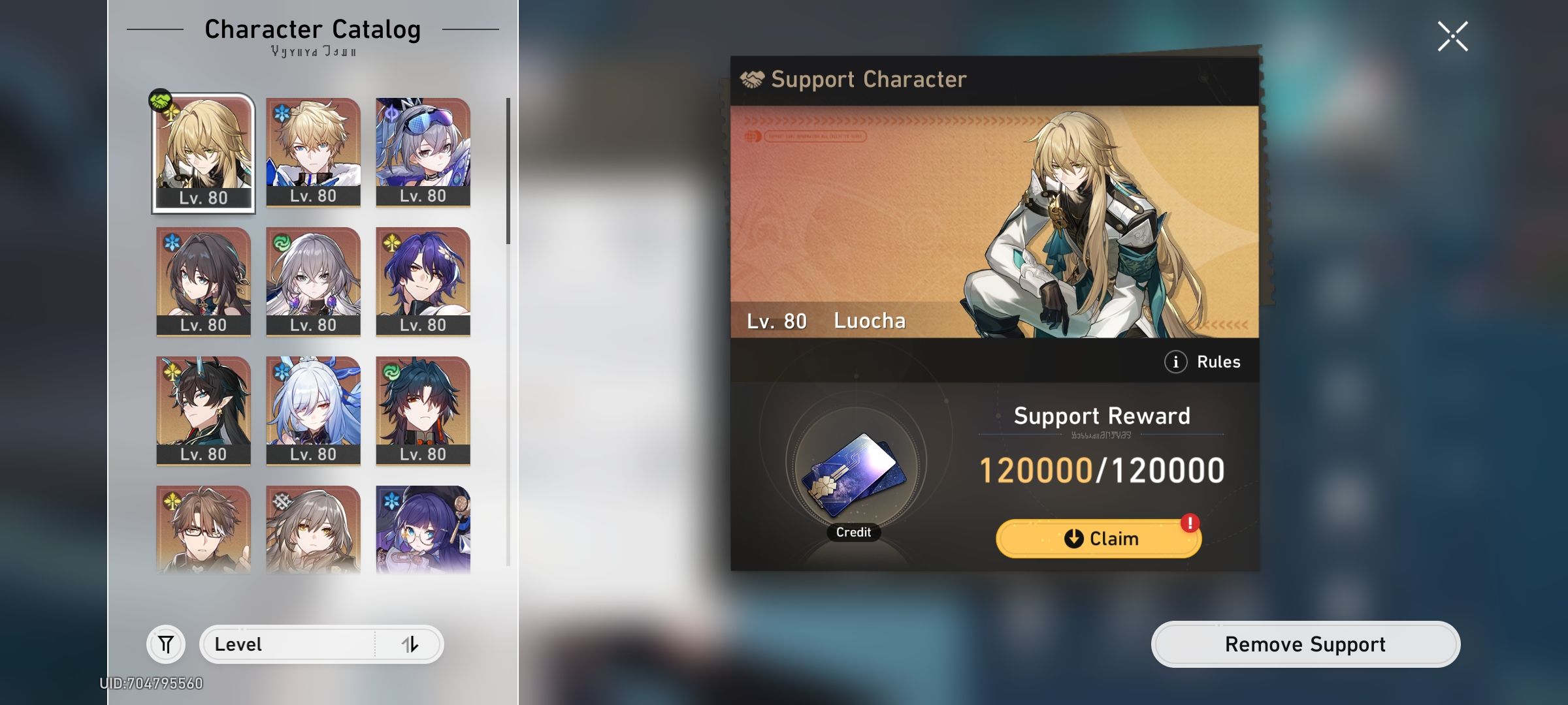 Aaa finally completed the support chara goal, Loucha goes strong Honkai ...