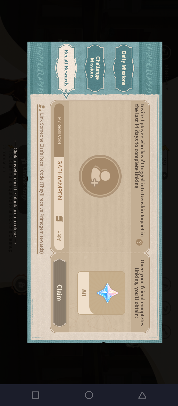 #recall code- GAFH6AMPDN help meee Genshin Impact | HoYoLAB