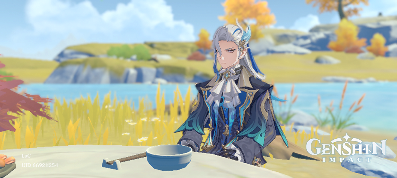 neuvillet drinking tea with the adepti Genshin Impact | HoYoLAB