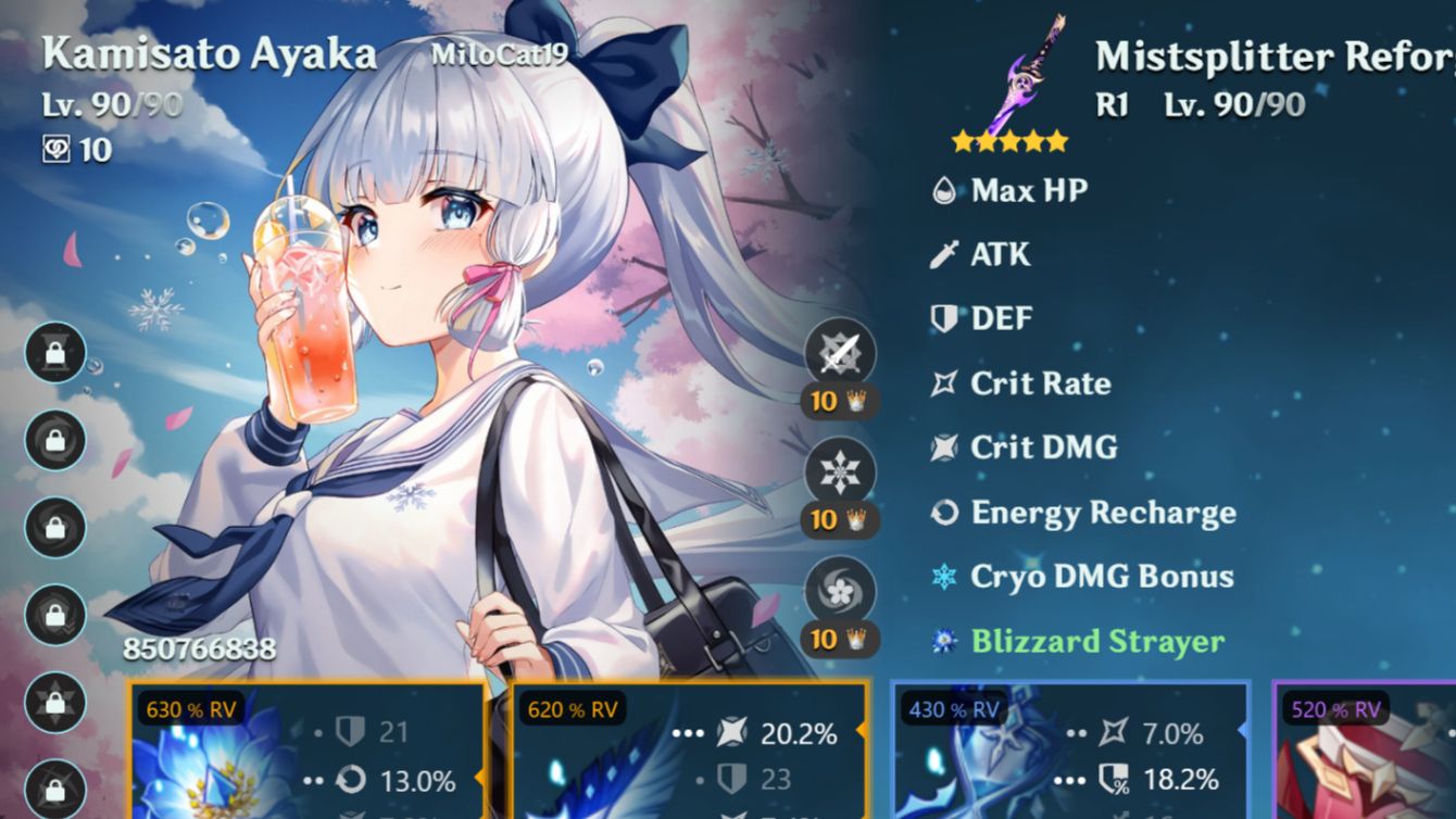 My Ayaka Current Akasha Rank - Top 7% Genshin Impact | HoYoLAB