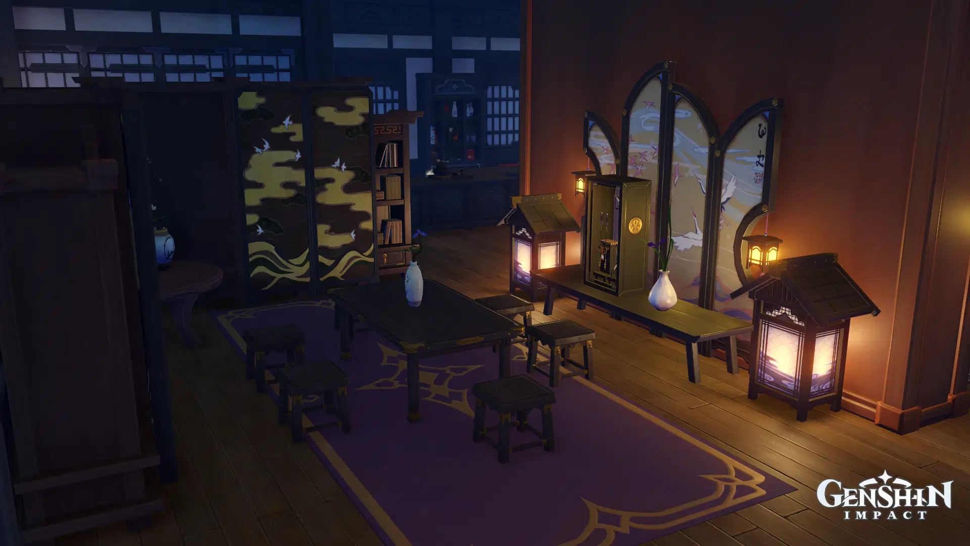 Interior of the Inazuma Mansion: Refined Estate (Old) Genshin Impact ...