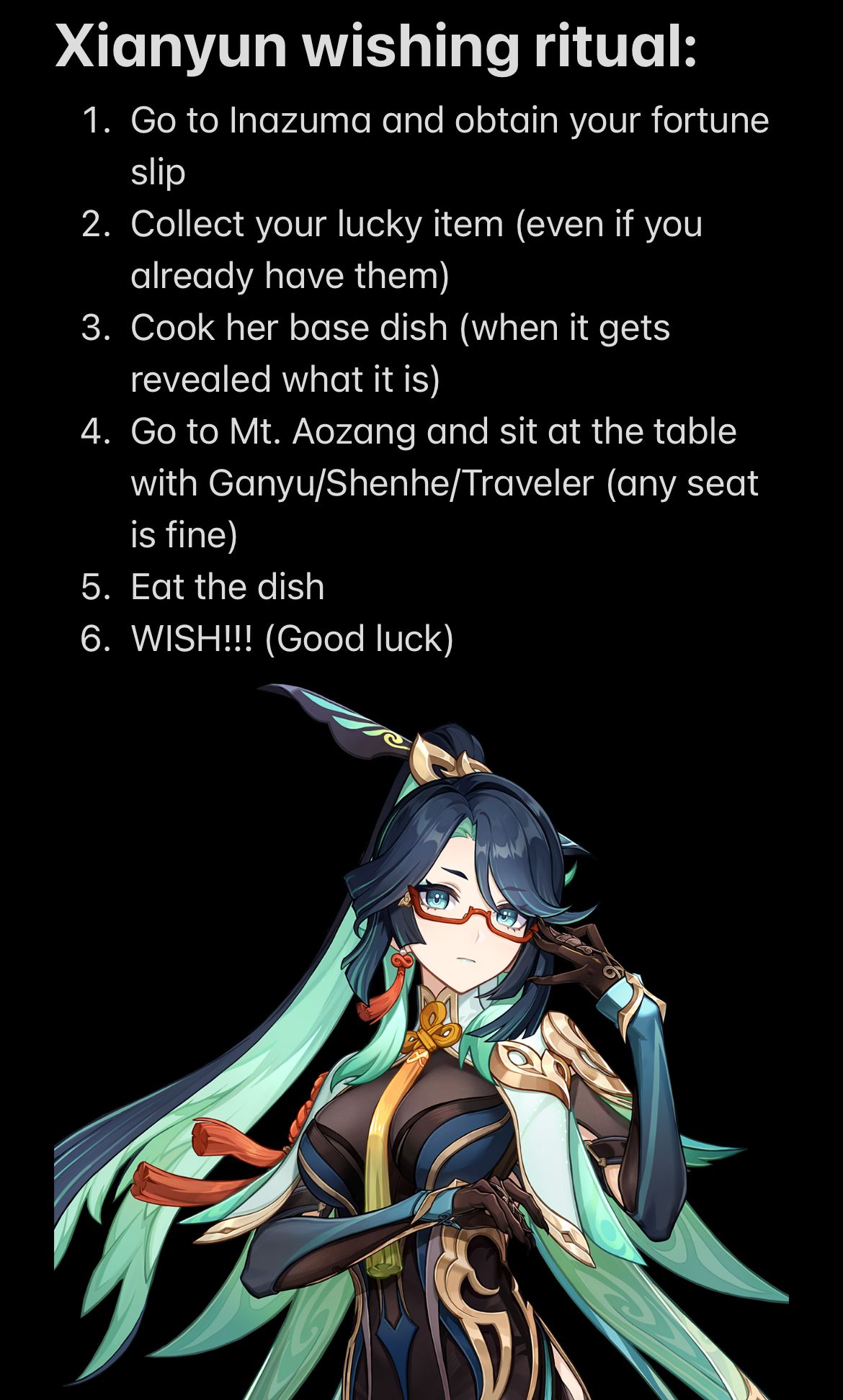 Xianyun wishing ritual Genshin Impact | HoYoLAB