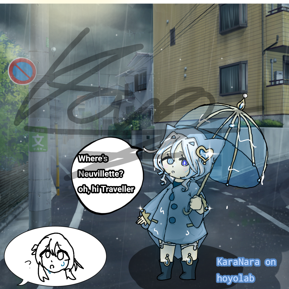 Chibi Furina on rainy day ( read description) Genshin Impact | HoYoLAB