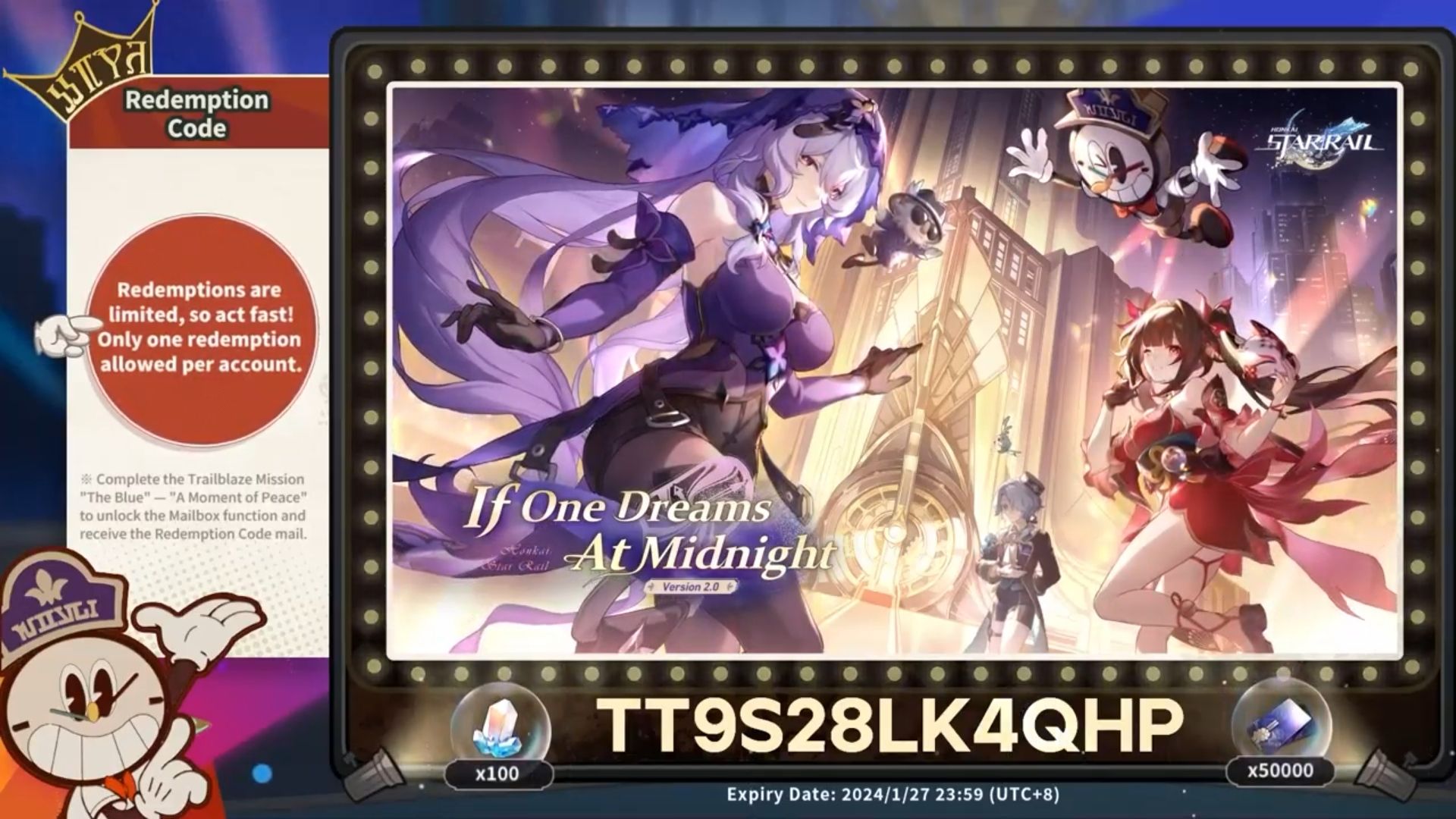 Códigos de Resgate – Programa Especial 2.0 26/01/2023 Honkai: Star Rail | HoYoLAB