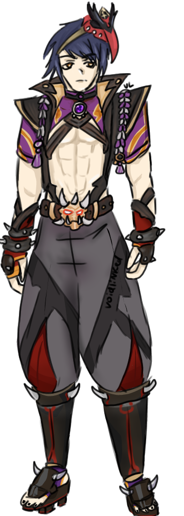 Genderbent Kujou Sara Itto Outfit Genshin Impact | HoYoLAB
