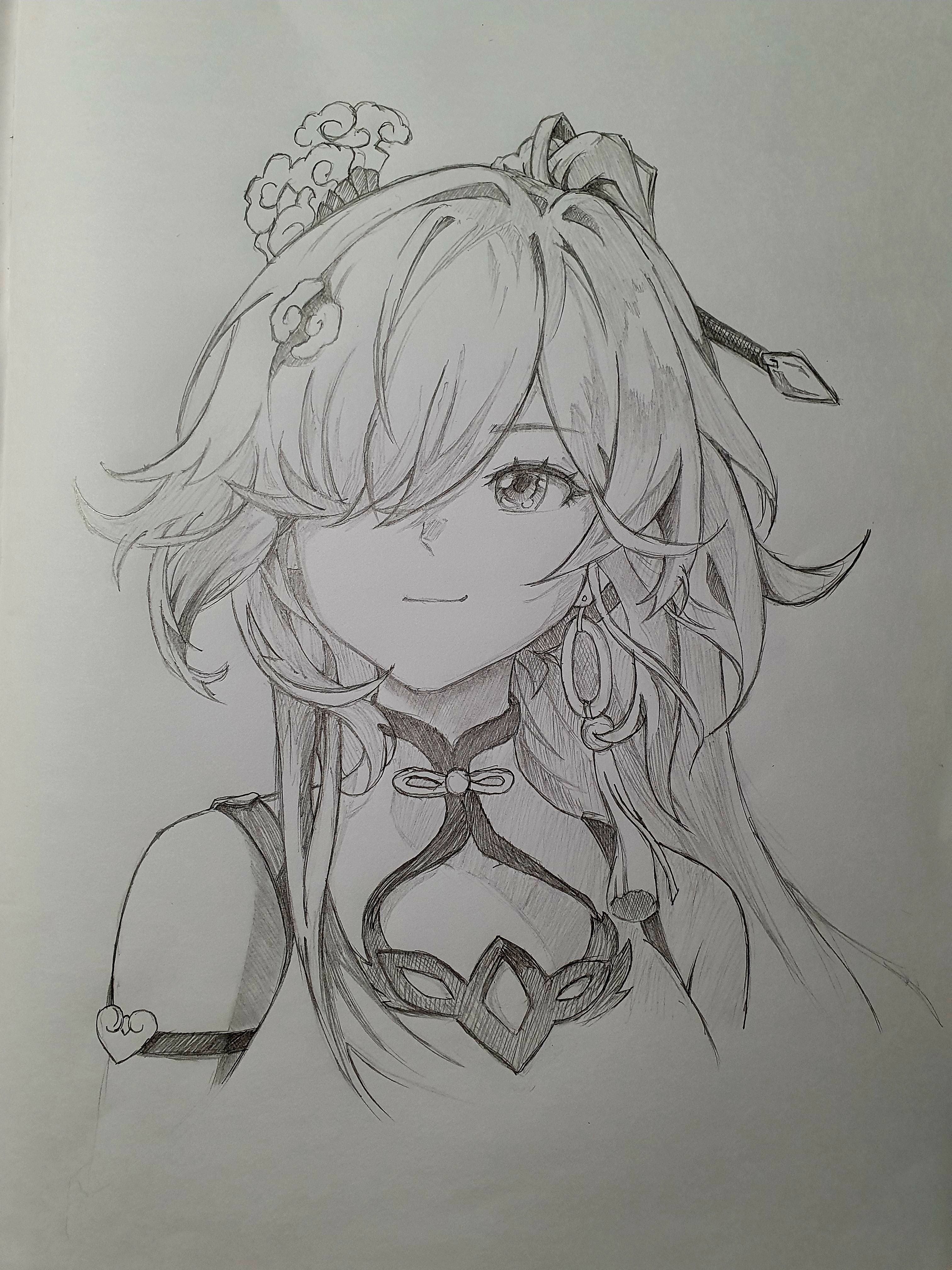 Pencil drawing by me - Fu Hua Honkai Impact 3rd | HoYoLAB