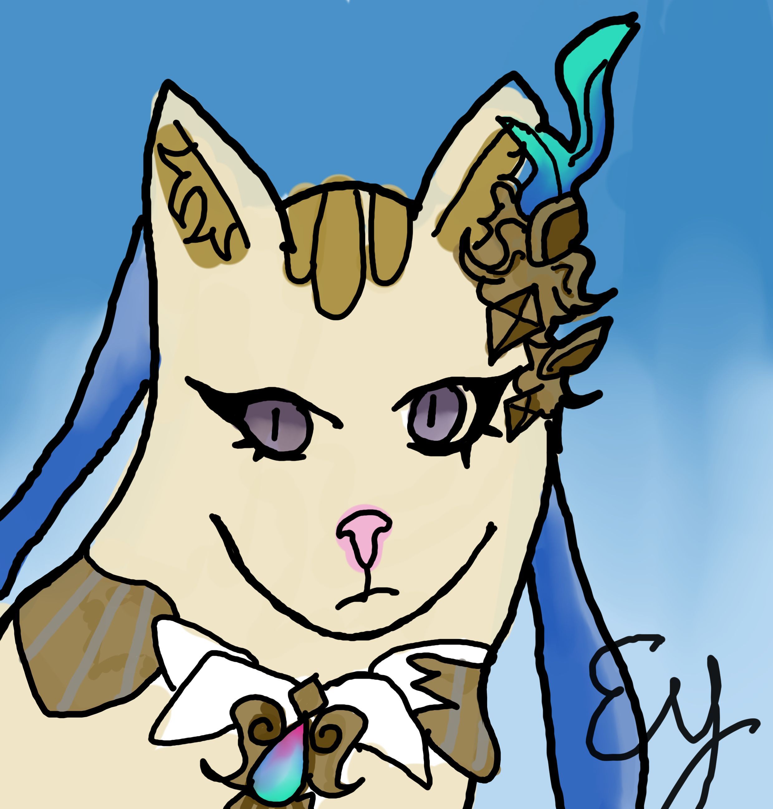 When you try to draw Neuvillette as a cat Genshin Impact | HoYoLAB