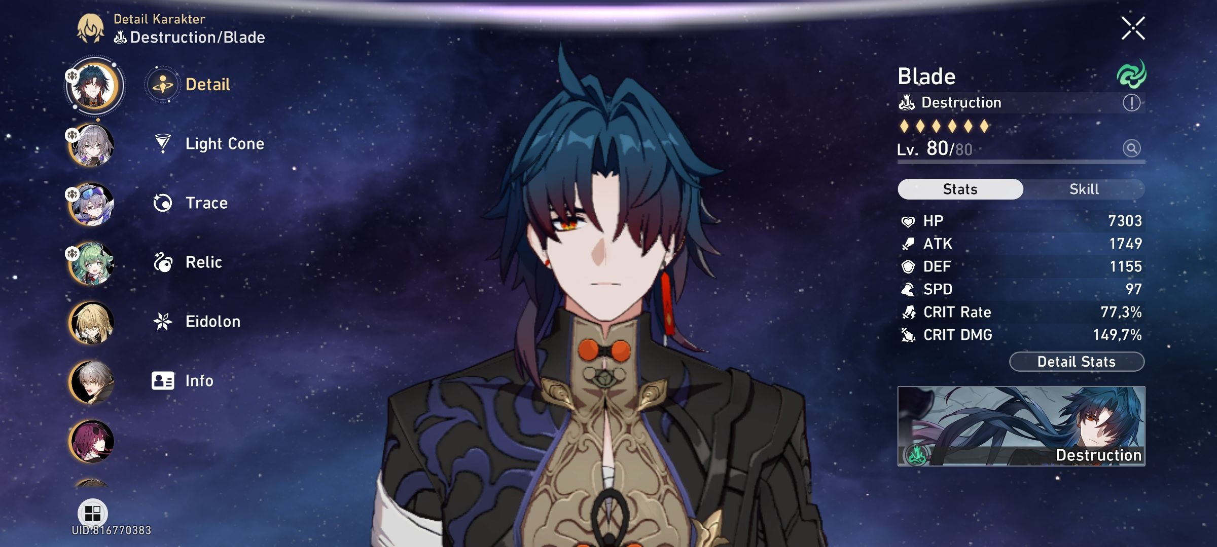 Blade Relic ( HP atau SPD? ) Honkai: Star Rail | HoYoLAB
