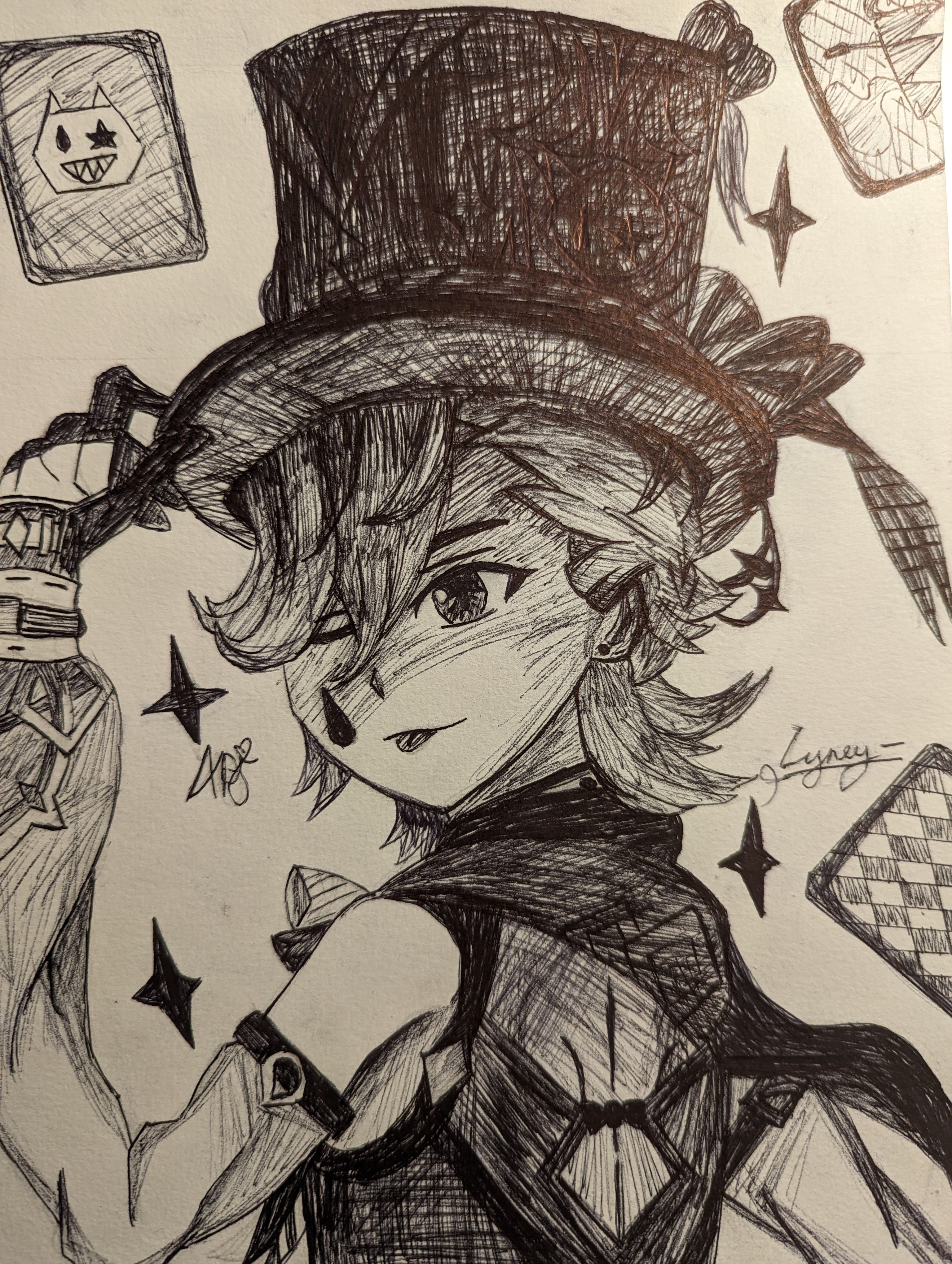 Just finished drawing Lyney! Genshin Impact | HoYoLAB