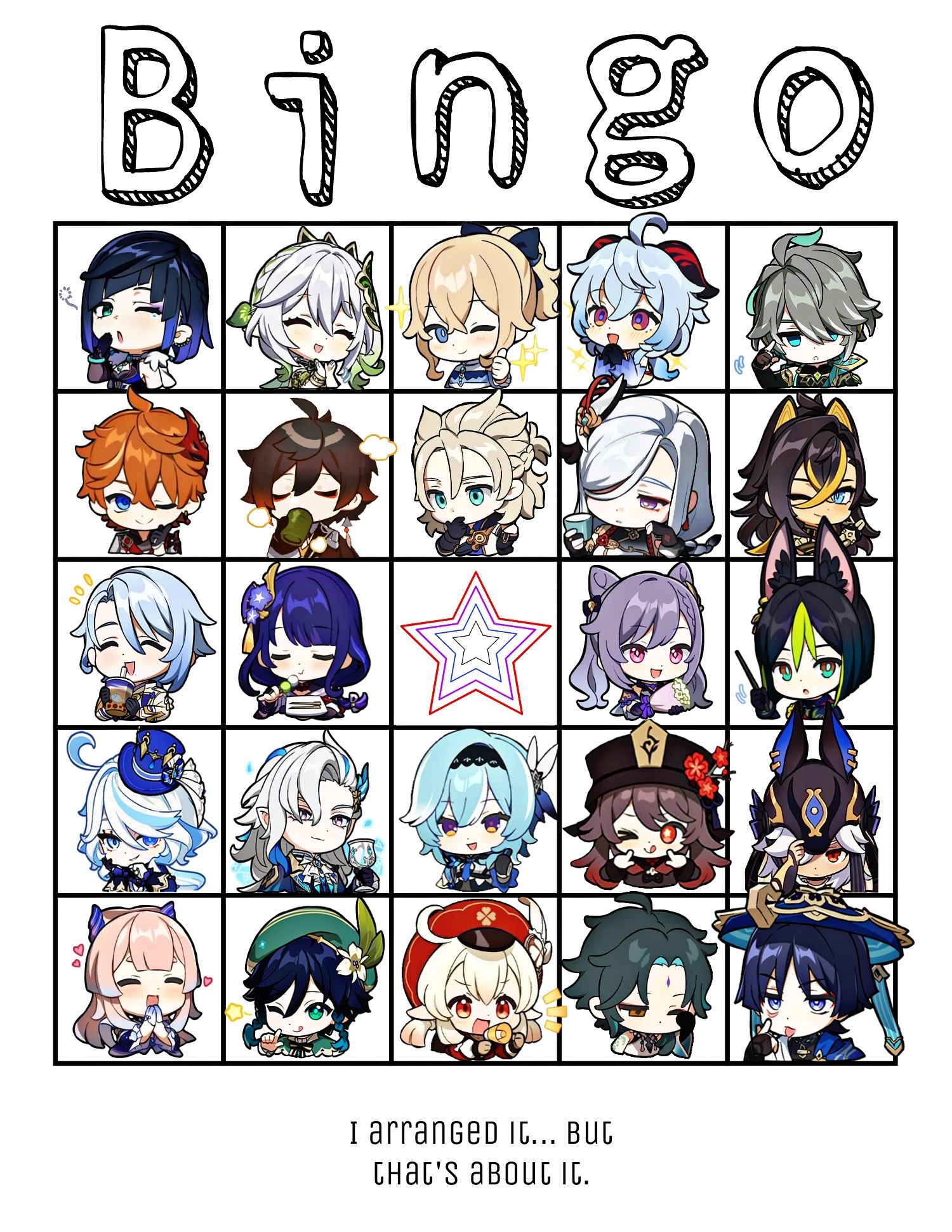 Bingo Template Genshin Impact | HoYoLAB