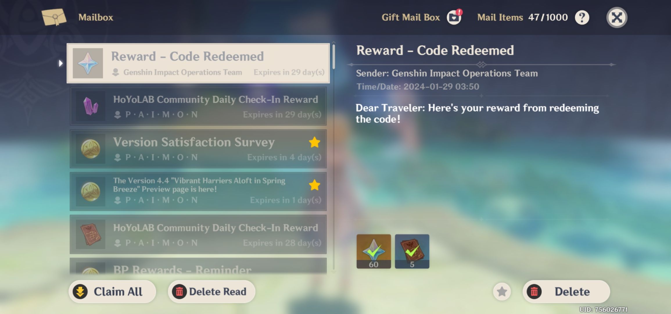 CODE REDEEM!! 01/29/2024 code in comment section!! Genshin Impact | HoYoLAB