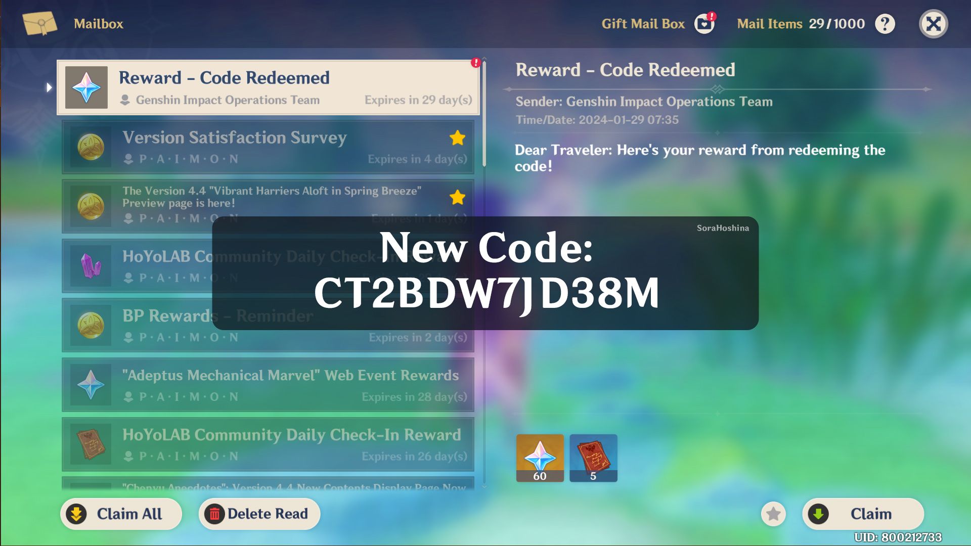 [V4.3] New Redeem Code for Version 4.3 | 60 Primogems Genshin Impact ...