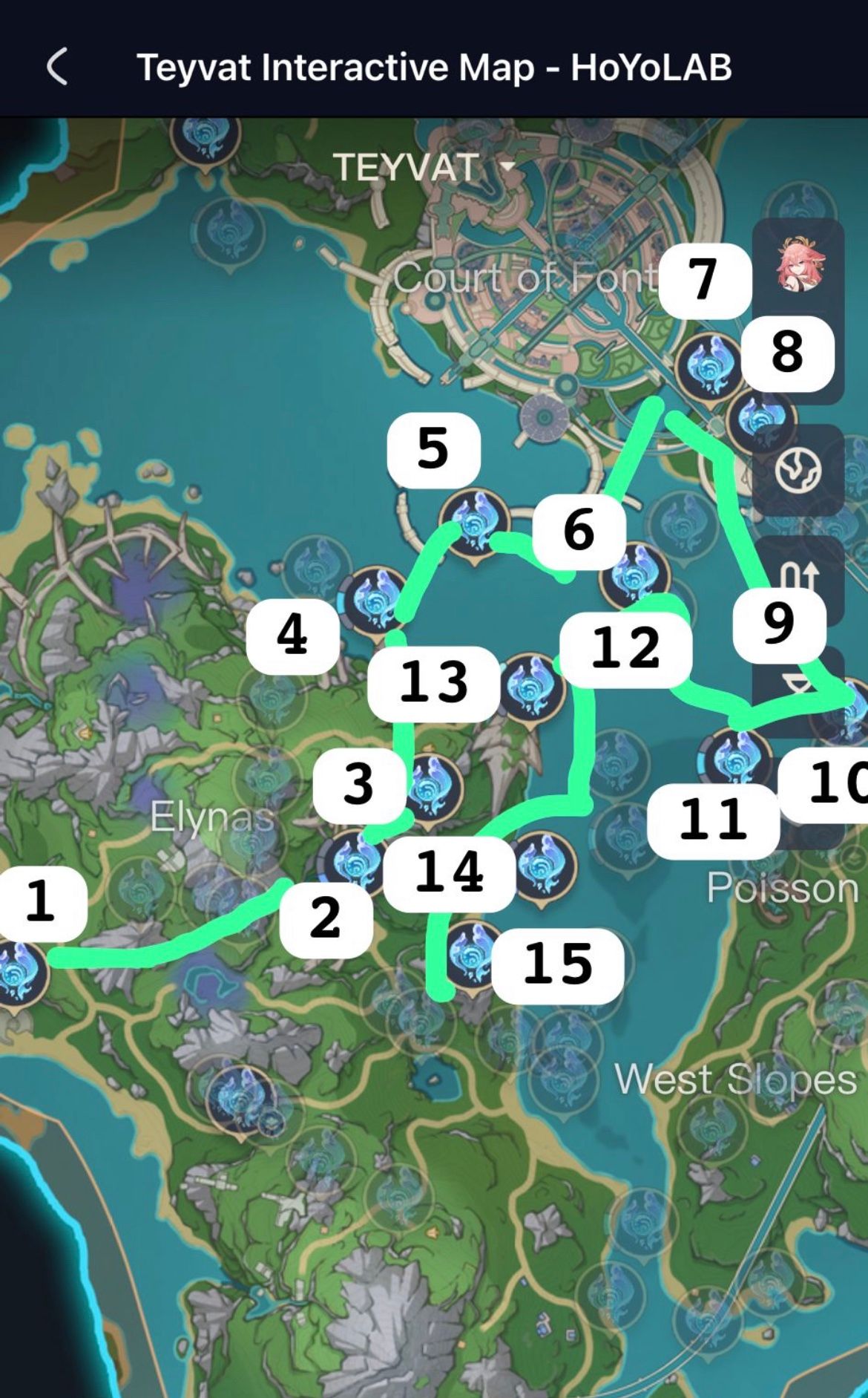 Hyroculous route for anyone interested 💅🏻 Genshin Impact | HoYoLAB