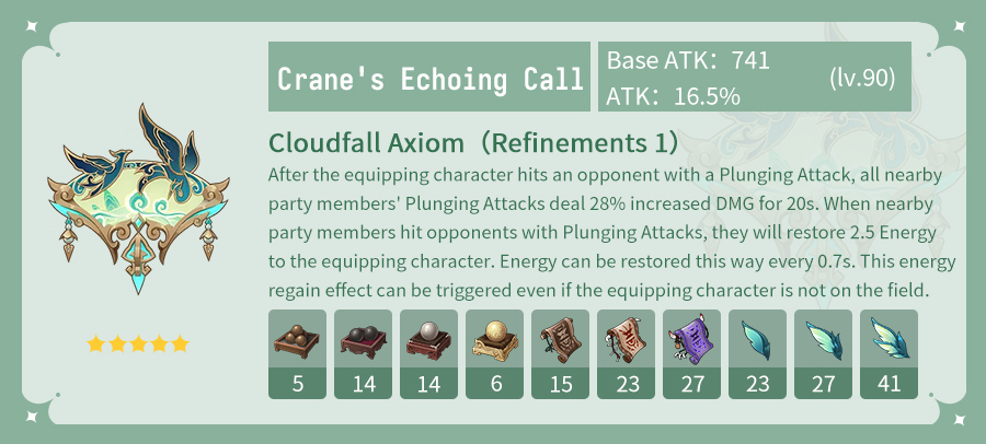 [V4.4] Xianyun’s Signature Weapon [Crane's Echoing Call] Review Genshin Impact | HoYoLAB