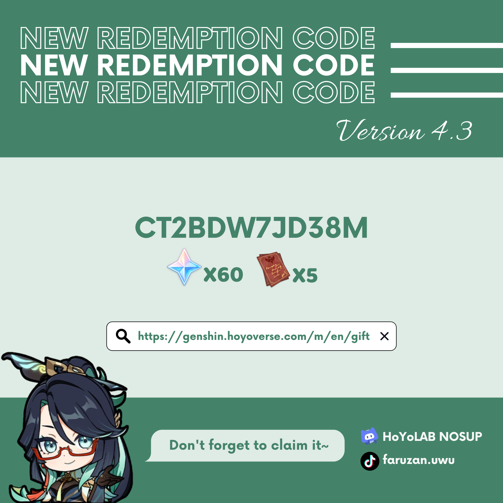 4.3 New Redeem Code Is Here Guys Hurry Genshin Impact | HoYoLAB