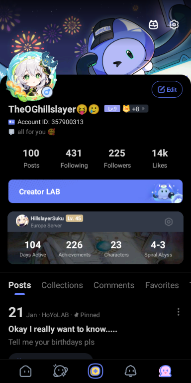 Today marks 100 shtposts | HoYoLAB