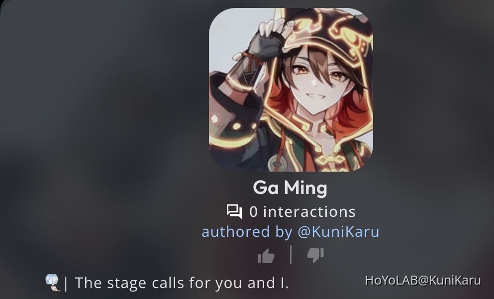 New Character: Ga Ming! | The stage calls for you and I. Genshin Impact ...