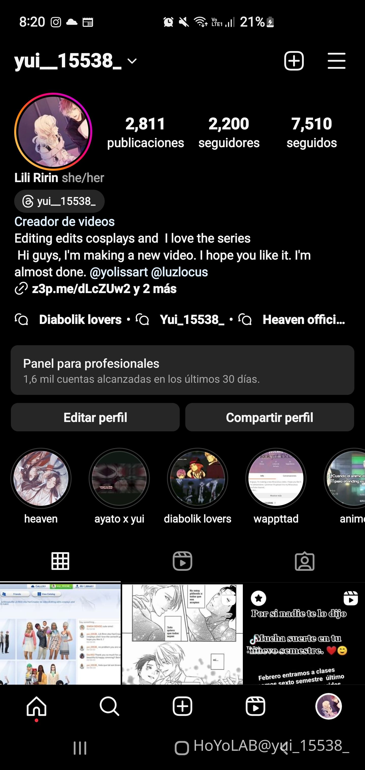 You can follow me on Instagram yui_15538 _ | HoYoLAB