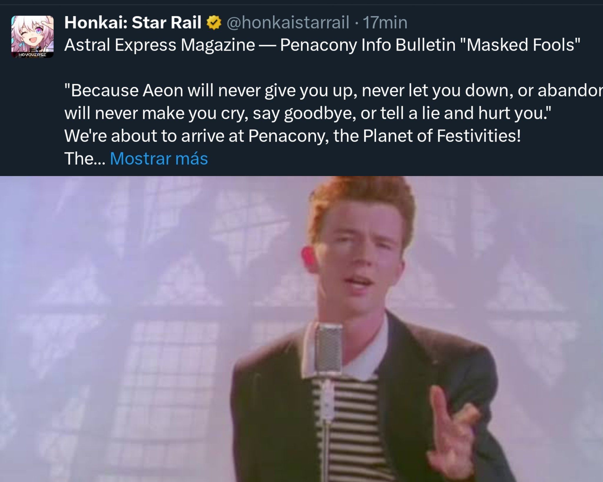 HSR Rickrolled us Honkai: Star Rail | HoYoLAB