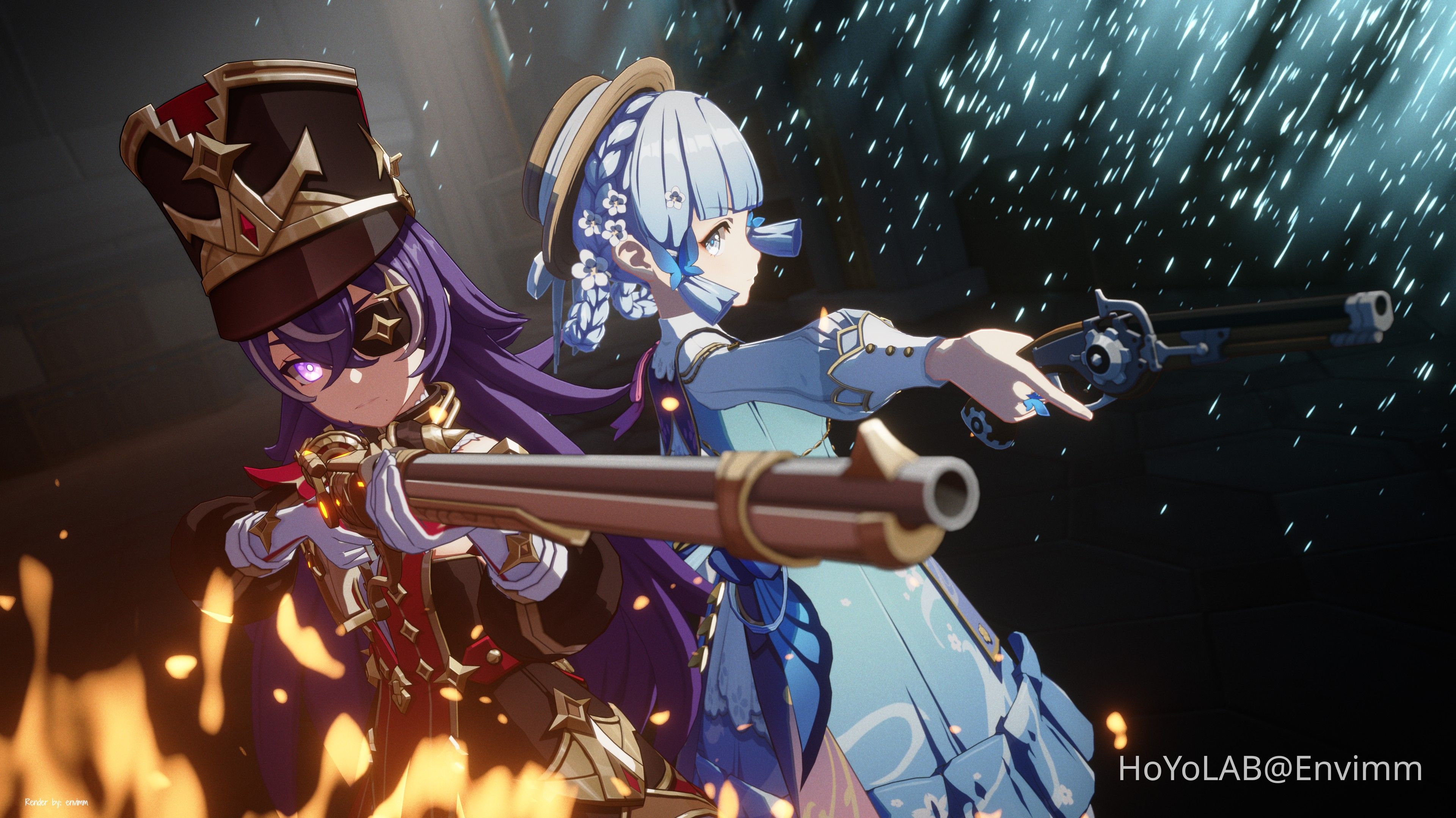 Girls with Guns (Chevreuse and Ayaka) Genshin Impact | HoYoLAB