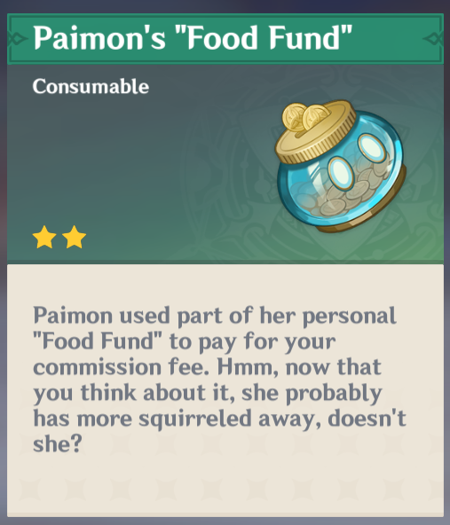 Let's talk about Paimon "Food Fund" Genshin Impact | HoYoLAB