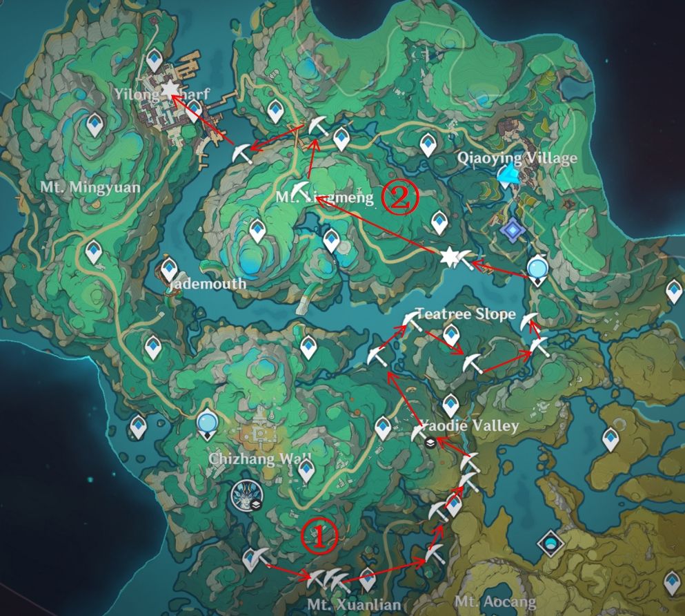 [V4.4] Clearwater Jade丨Location Guide丨Speedy Collection Route Genshin ...