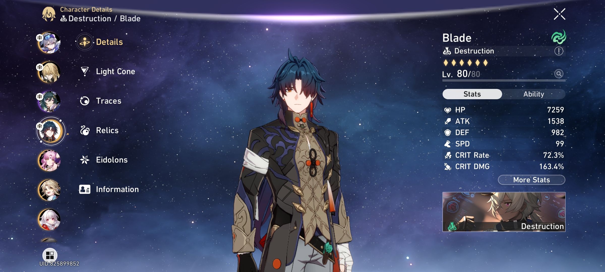 Need my fellow Bladie main suggession 👀...Crit rate / Crit Dmg🙂His ...