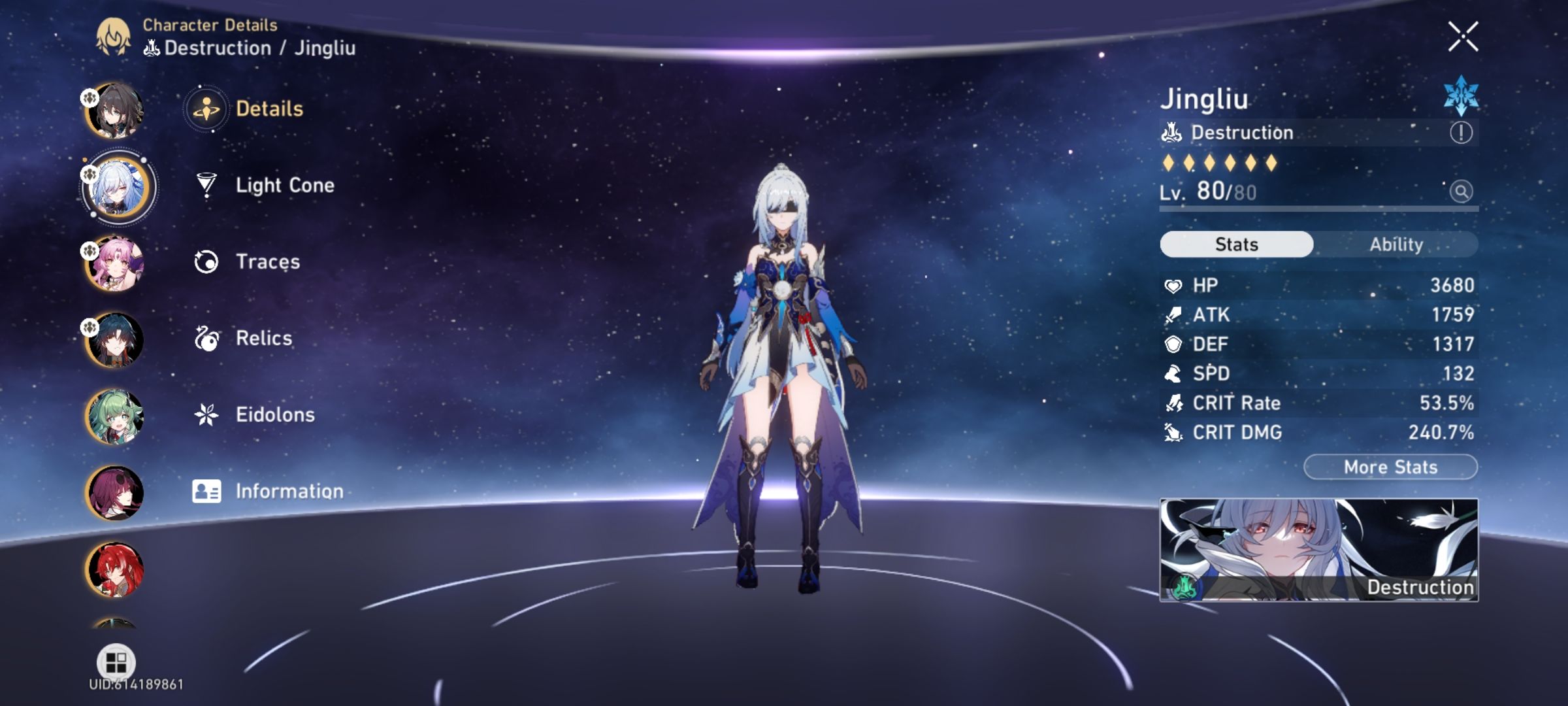 Jing Liu Stats Honkai: Star Rail | HoYoLAB