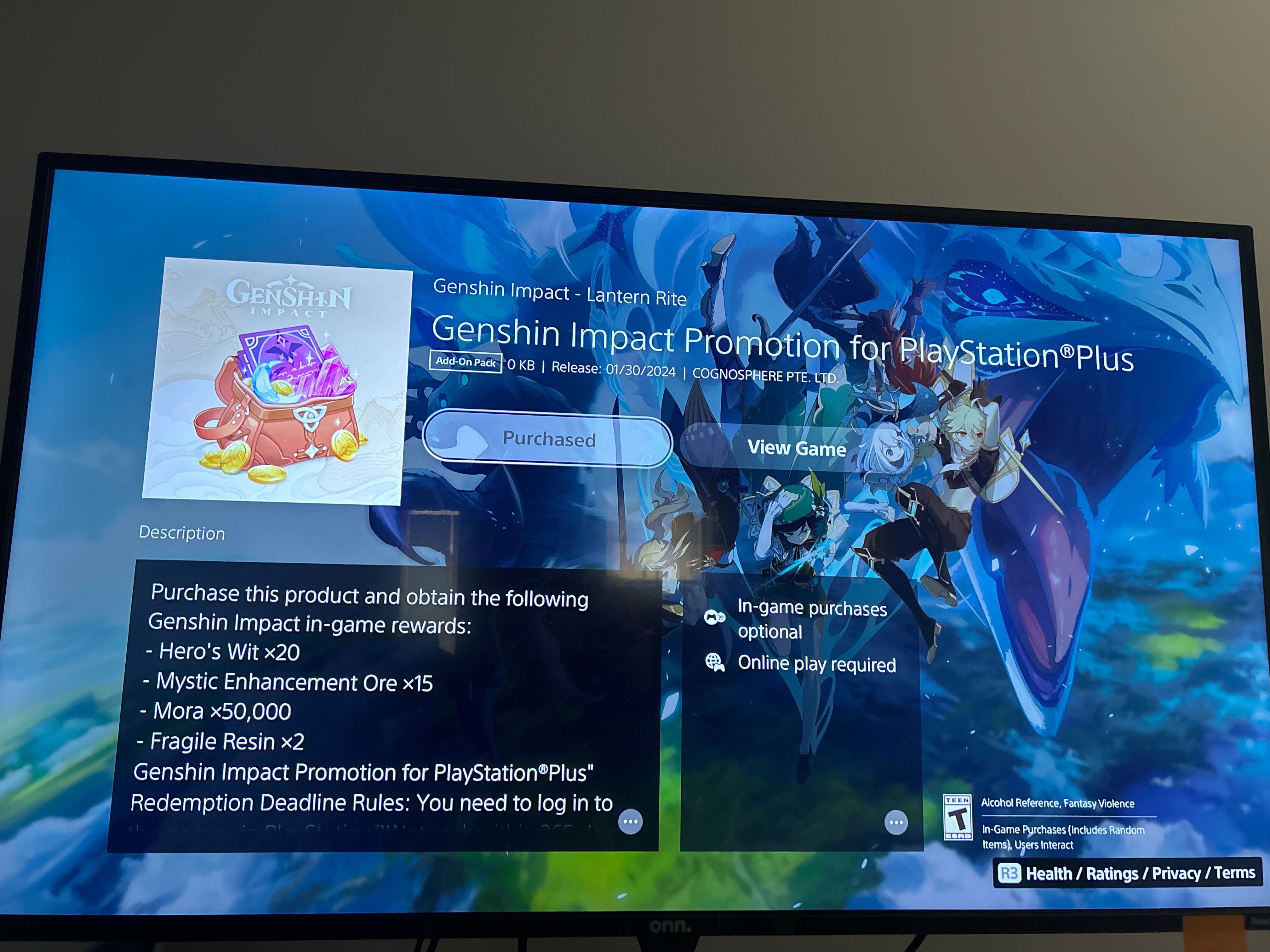 Genshin Impact Promotion for Playstation Plus! Genshin Impact | HoYoLAB