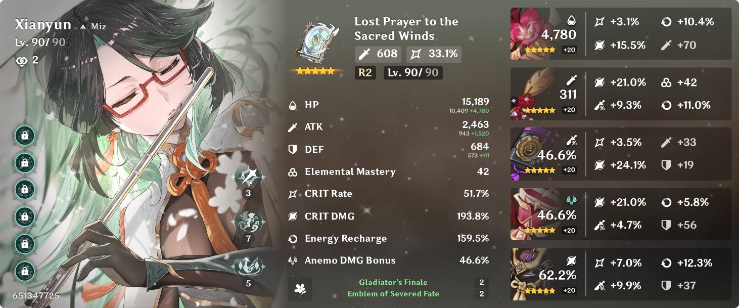 My Xianyun for now Genshin Impact | HoYoLAB