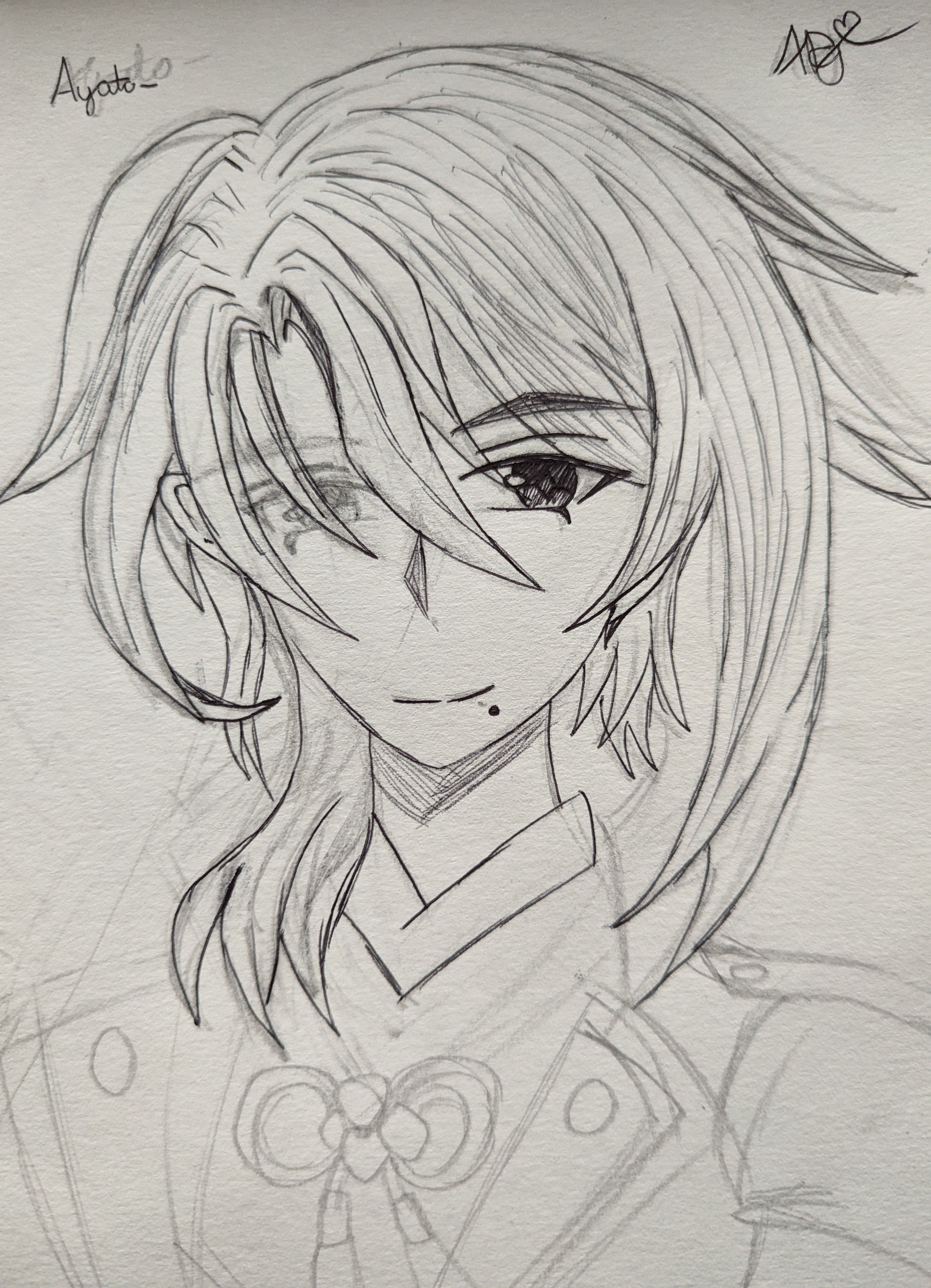 Ayato sketch. :) Genshin Impact | HoYoLAB