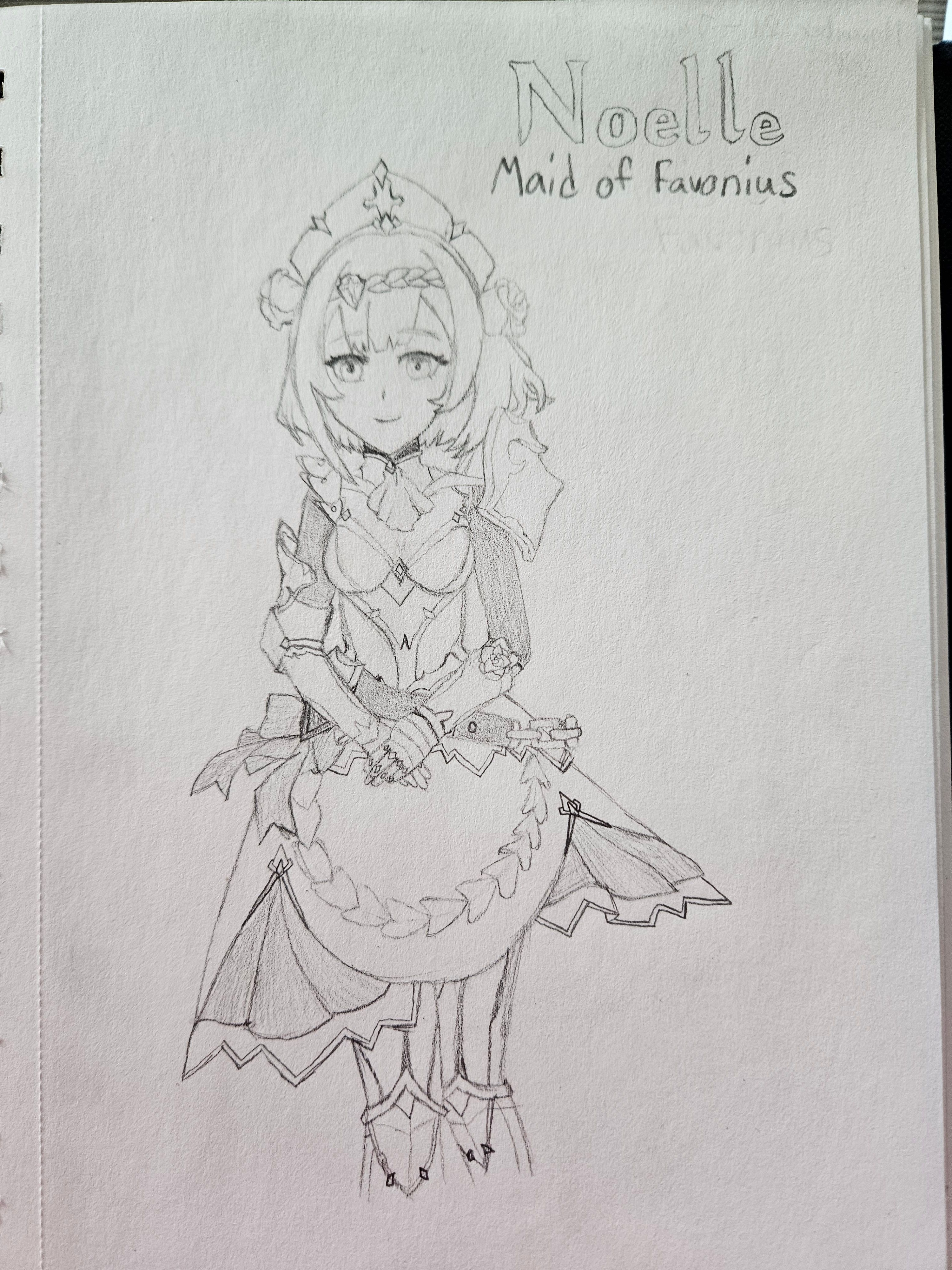 Drawing all playable genshin characters part 4: Noelle Genshin Impact ...