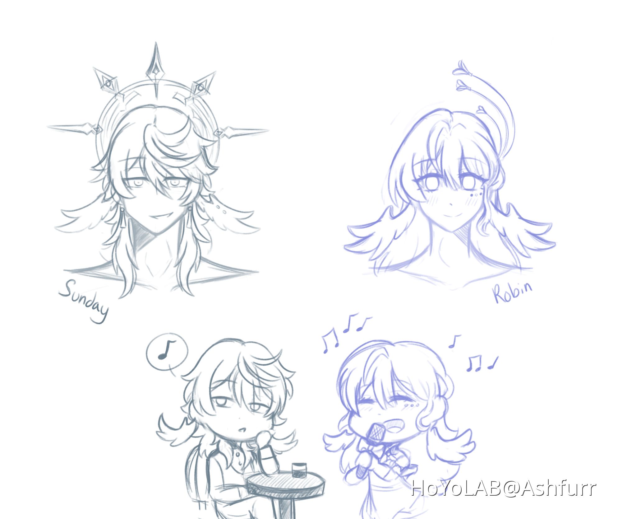 Sunday & Robin sketches Honkai: Star Rail | HoYoLAB