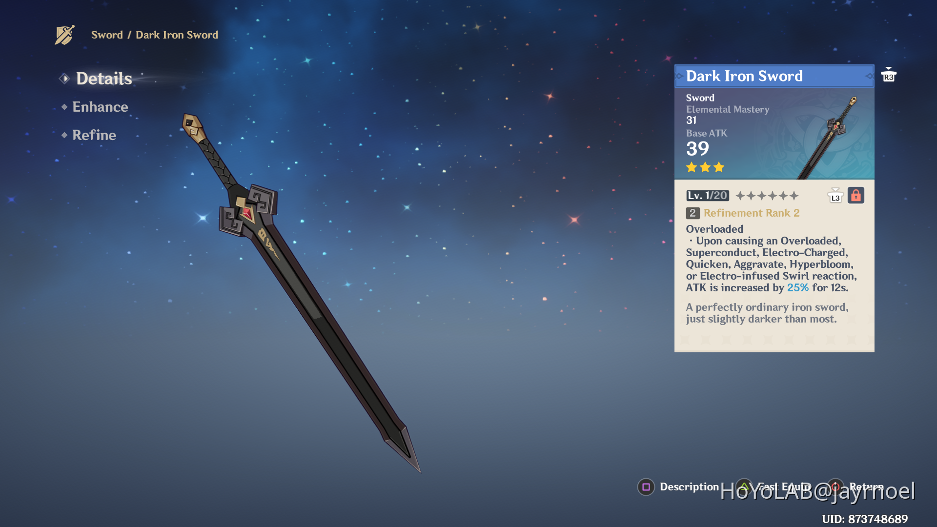 You can now R2 the Dark Iron Sword Genshin Impact | HoYoLAB