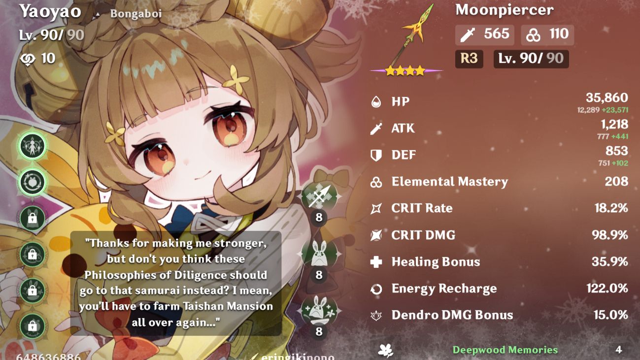 Yaoyao. 8-8-8. Genshin Impact | HoYoLAB