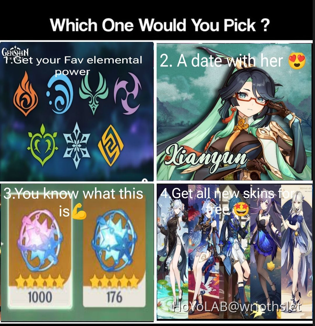what will u pick? Genshin Impact | HoYoLAB