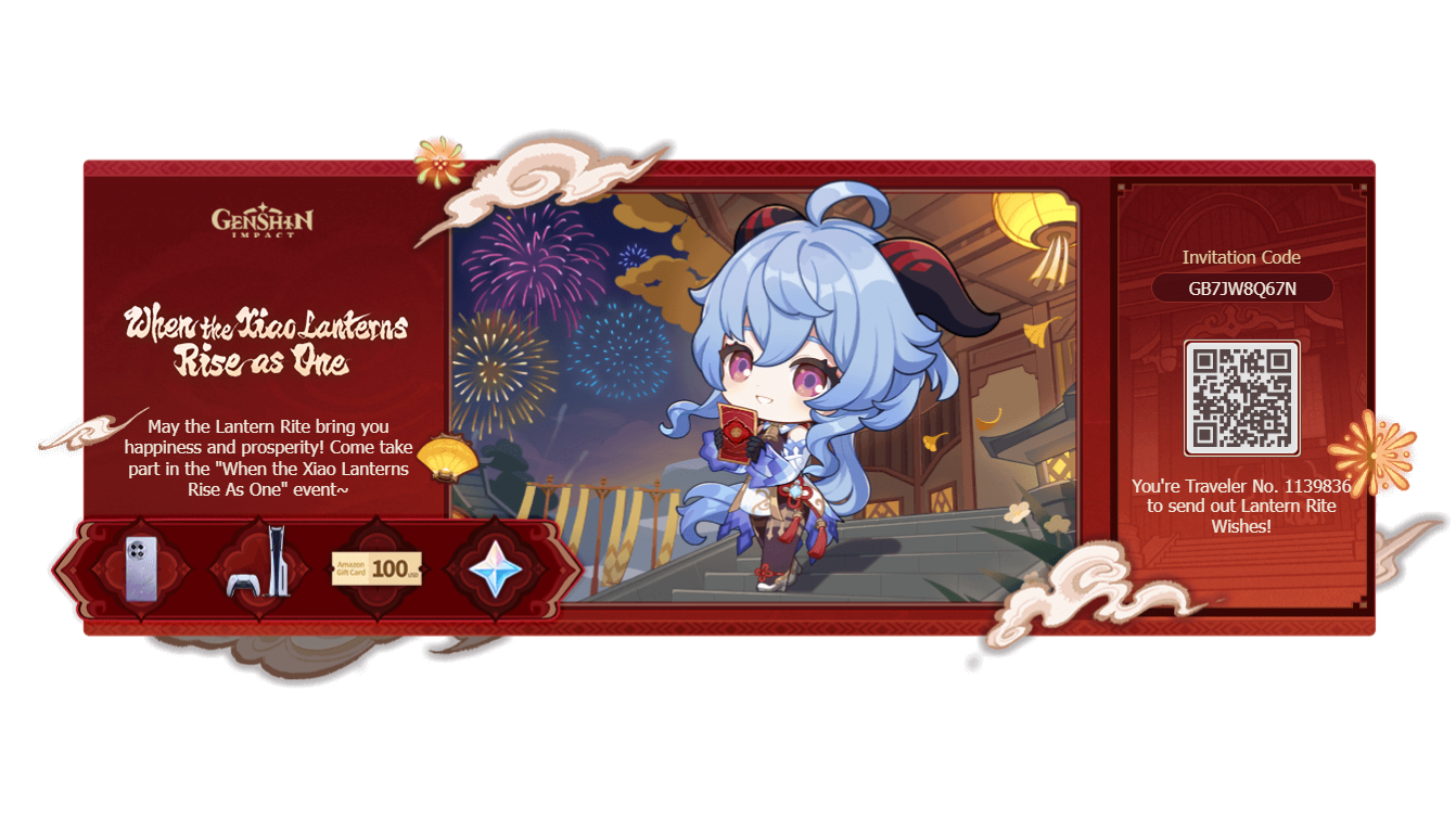 Xiao Lantern code GB7JW8Q67N Genshin Impact | HoYoLAB
