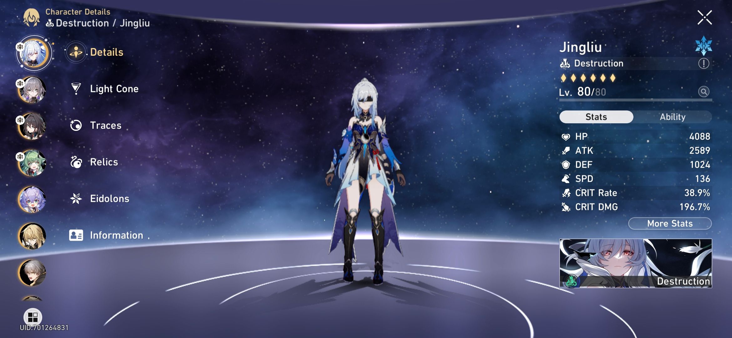 Jing Liu stats (please step on me Honkai: Star Rail | HoYoLAB