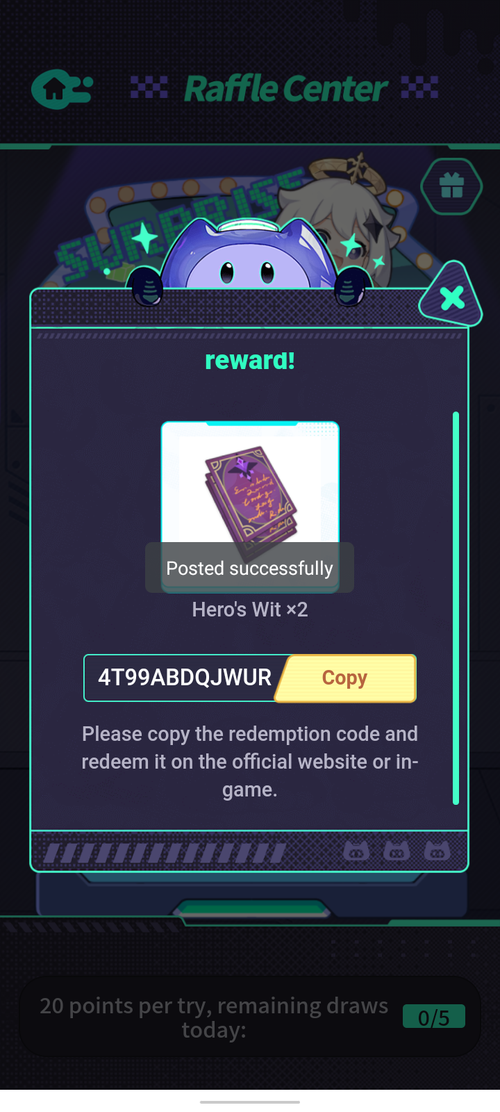 redeem code event Genshin Impact | HoYoLAB