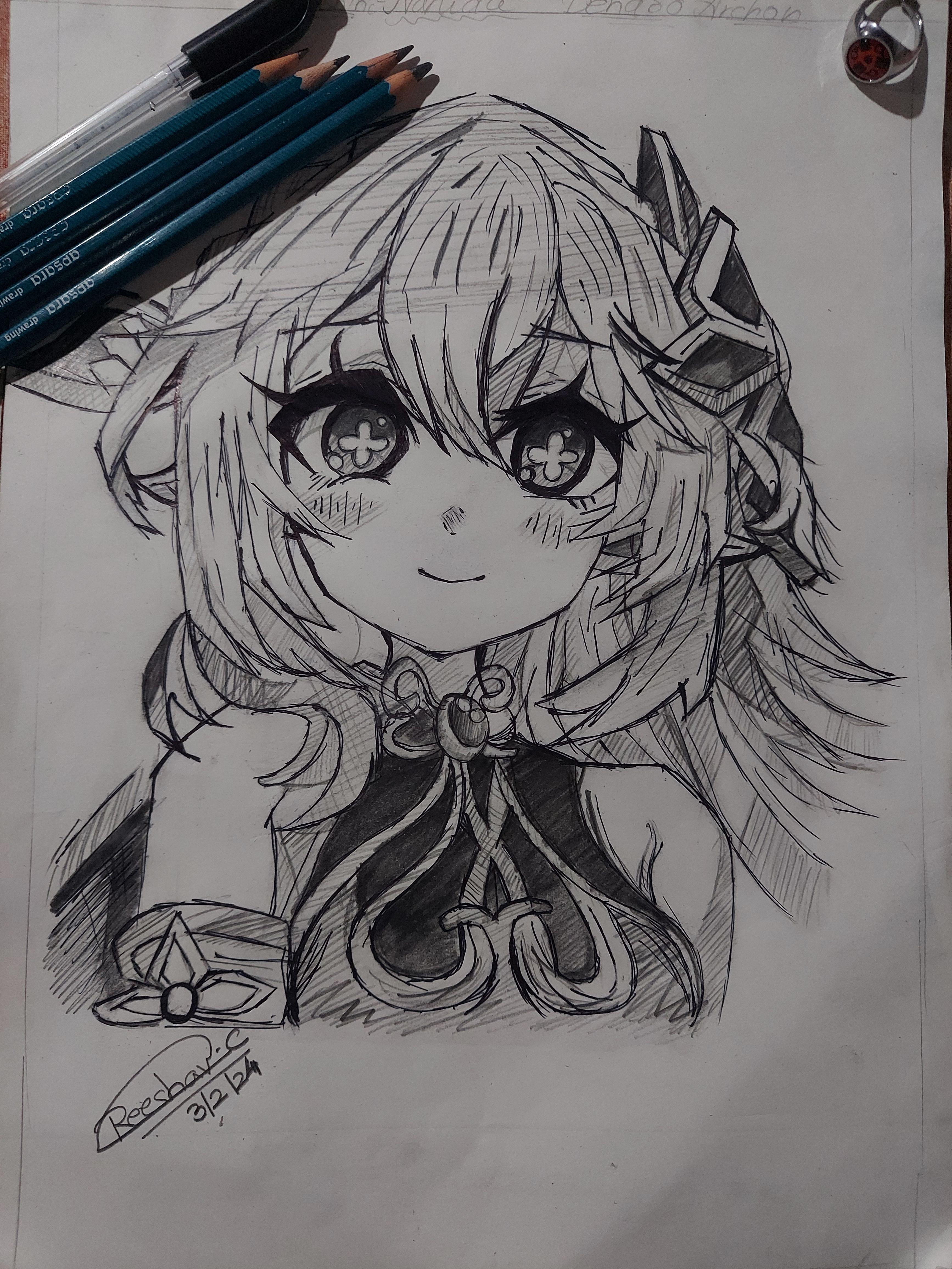 My Sketch of 'Nahida' from Genshin Impact.. ️😊 . The Dendro Archon(God ...