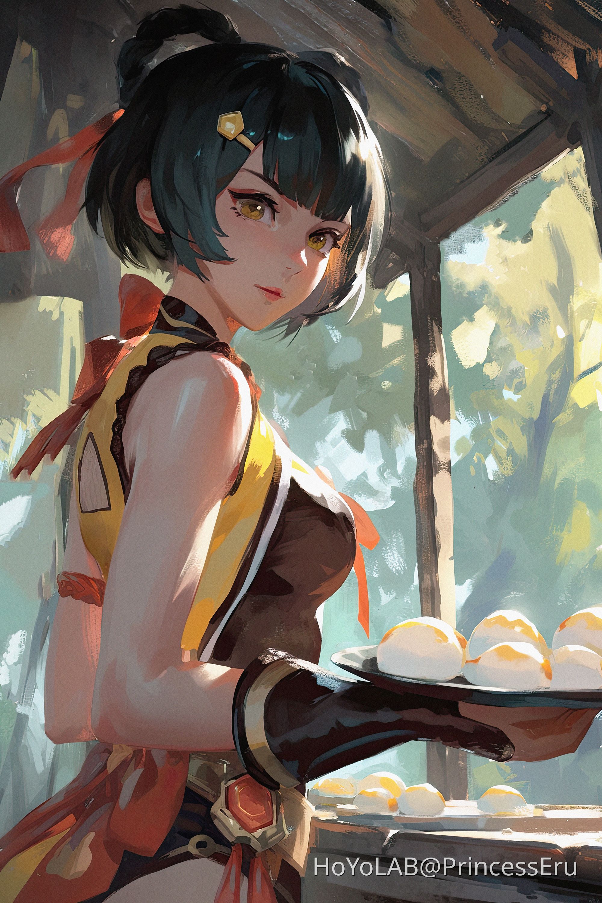"Xiangling, An Offering of Food" - Fanart by Me Genshin Impact | HoYoLAB