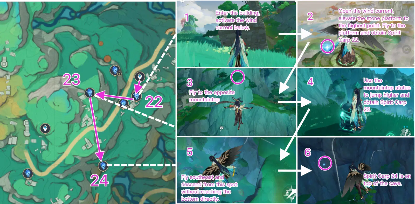 [V4.4] Chenyu Vale | Spirit Carp Farming Route Guide (1-28) Genshin ...