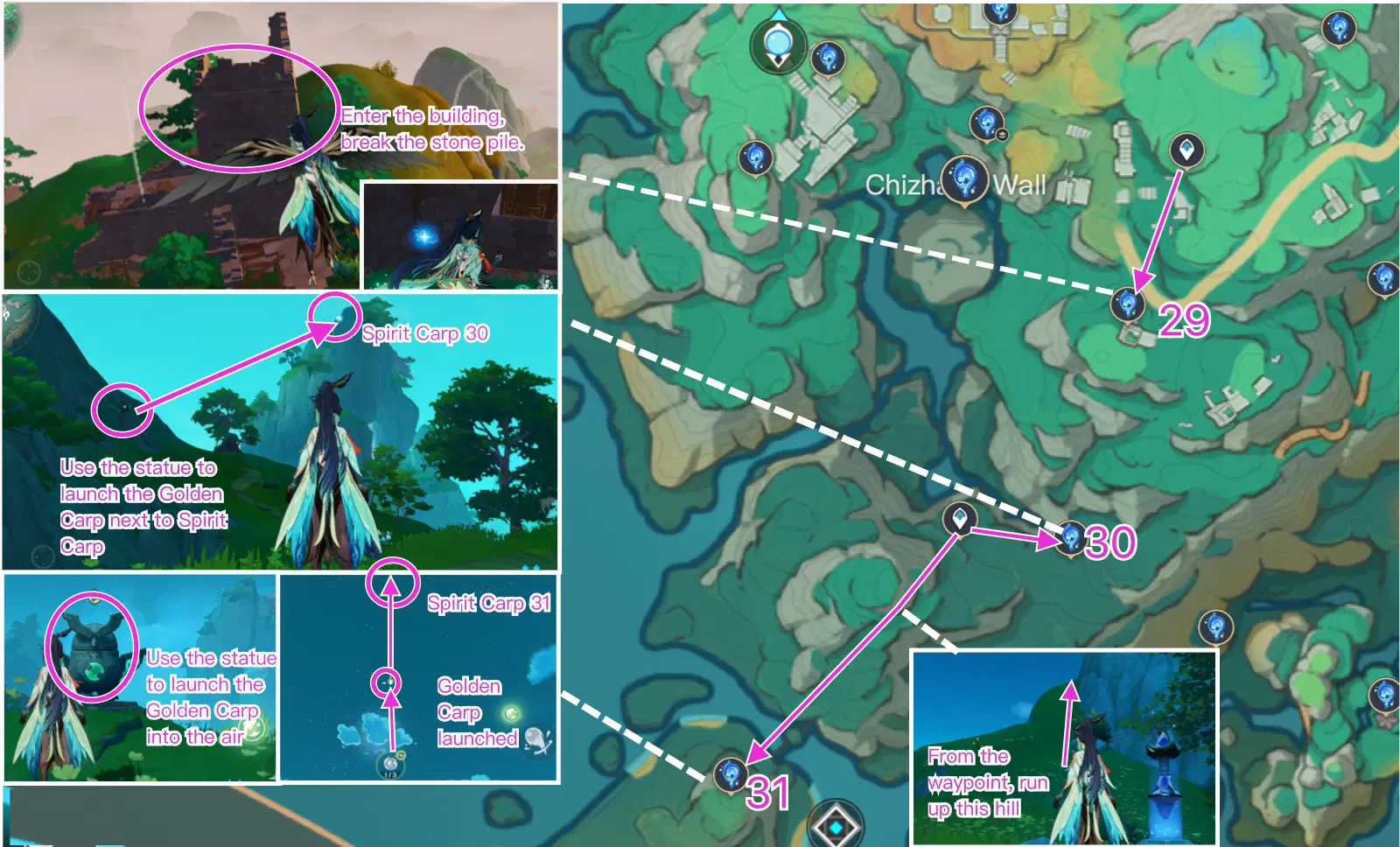[V4.4] Chenyu Vale | Spirit Carp Farming Route Guide (29-50) Genshin ...