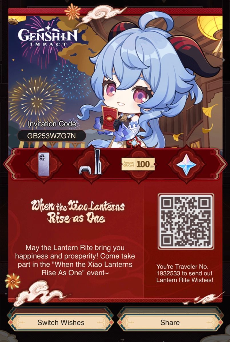 Sharing codes Genshin Impact | HoYoLAB