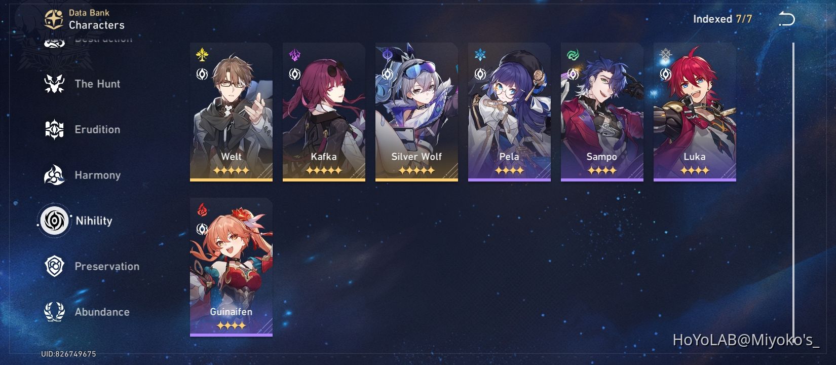 Nihility team completed~ Honkai: Star Rail | HoYoLAB