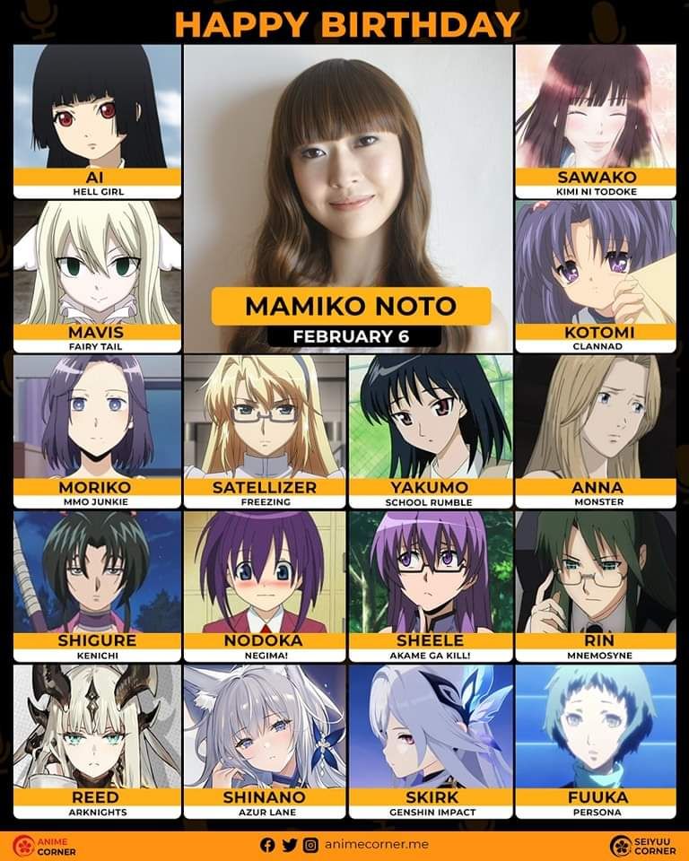 #Genshin HAPPY BIRTHDAY 🎉 NOTO MAMIKO (能登 麻美子) - CV của SKIRK :3 ...